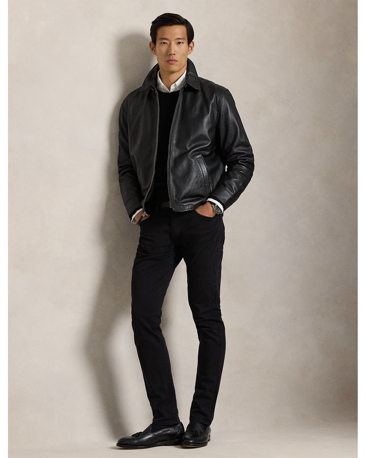 POLO RALPH LAUREN Polo Ralph Lauren Maxwell Lambskin Leather Zip Jacket